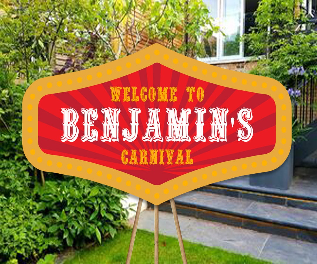 Circus Custom Text, Carnival Yard Sign, Circus Birthday Party, Carnival ...
