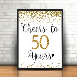 50th Birthday Decoration, 50th Birthday Signs Bundle, Cheers to 50 ...