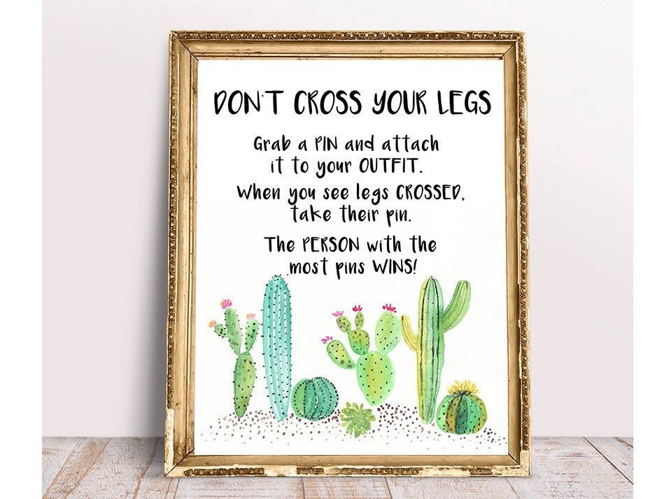 Don’t Cross Your Legs Shower Game, Fiesta Don't Cross Your Legs Game ...