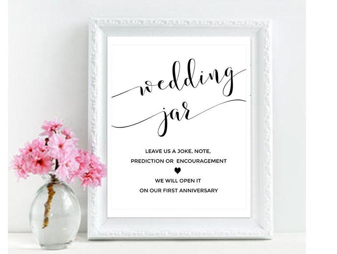 Wedding Jar Sign, Wedding Pinata Sign, Well Wishes Sign, Wedding Guest ...