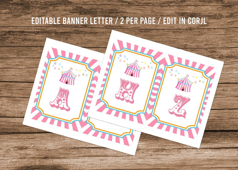 Editable Pink Circus Letters Printable Carnival Banner - Etsy