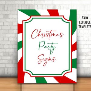 Editable Christmas Party Signs, Printable, Christmas Candy Design ...