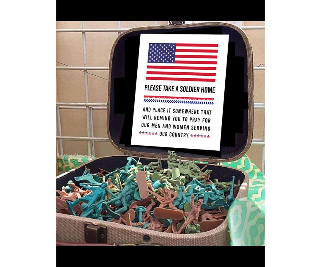 Military Party Sign, Printable, Please Take A Soldier Home, Favor Table ...