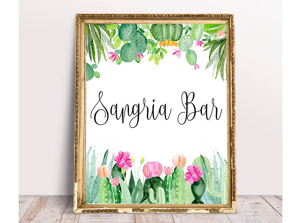Printable Sangria Bar Sangria Bar Sign Fiesta Bridal Shower - Etsy