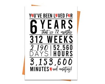 6th Birthday Card Printable - Etsy