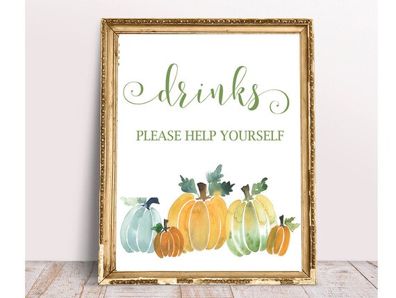 Fall Shower Signs Shower Drinks Sign Fall Bar Sign Autumn | Etsy