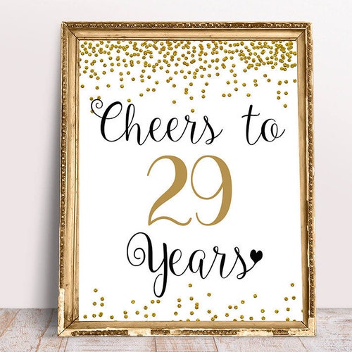 29th Birthday Signs Bundle Cheers to 29 Years Hello 29 - Etsy