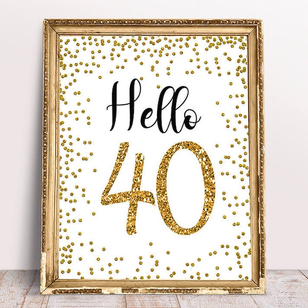 Hello 40 - Etsy