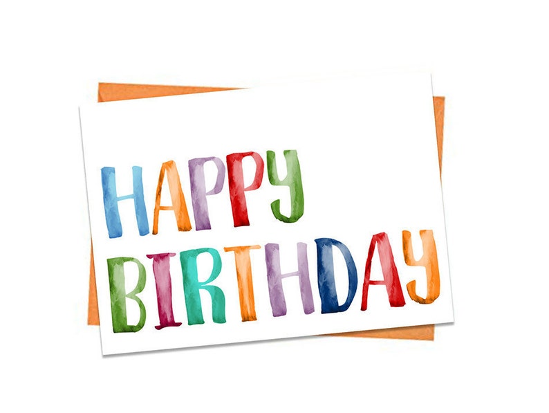 Rainbow Birthday Card, Printable Birthday Card, Colorful Birthday Card ...