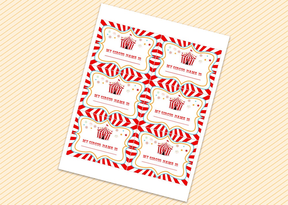 Circus Name Sign and Card Printable Circus Names Poster - Etsy Australia