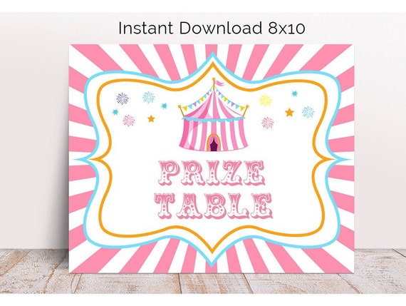 Pink Carnival Birthday Signs Carnival Prizes Table Sign - Etsy