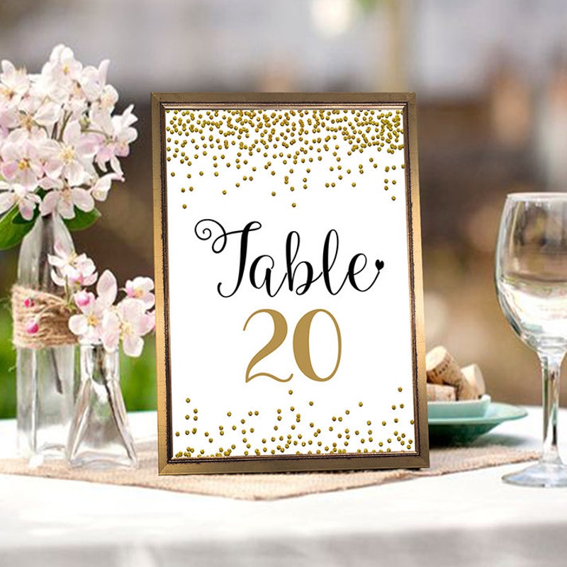 Gold Table Numbers - Etsy