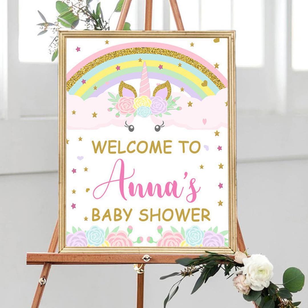 Unicorn Welcome Sign, Unicorn Shower, Unicorn Birthday, Unicorn Party ...