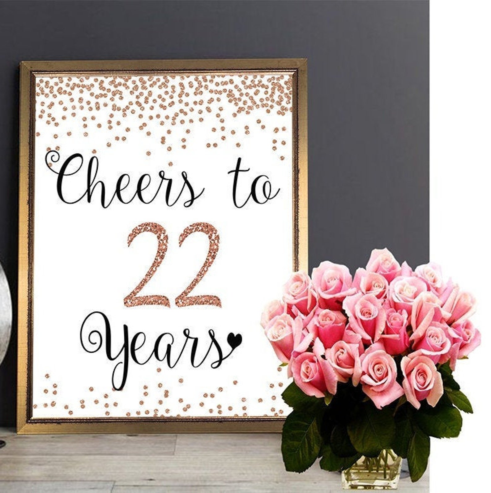 22nd Birthday Signs Bundle Cheers to 22 Years Hello 22 - Etsy Canada