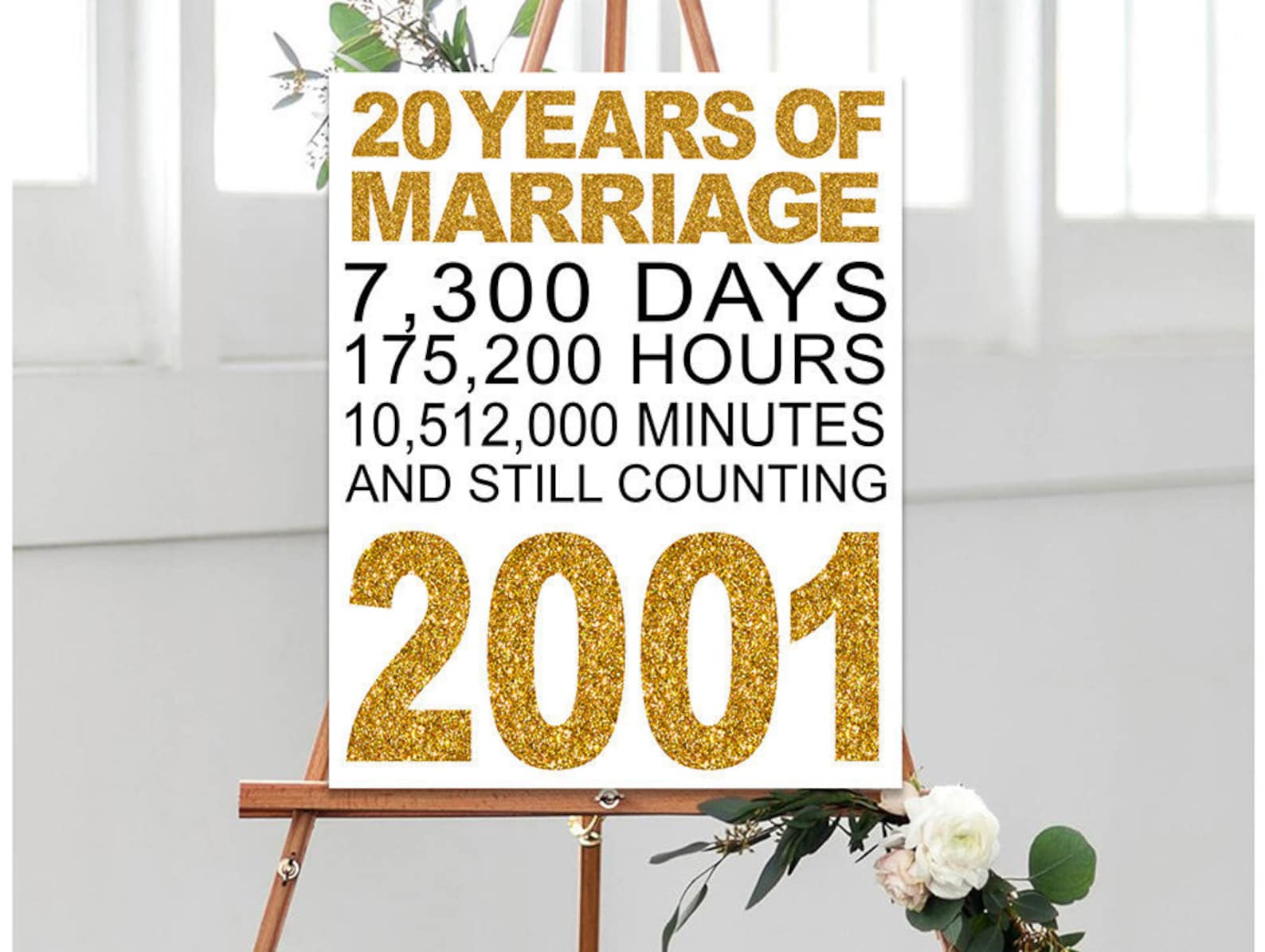 20th Anniversary Sign 8x10 16x20 Cheers to 20 Years 20th - Etsy