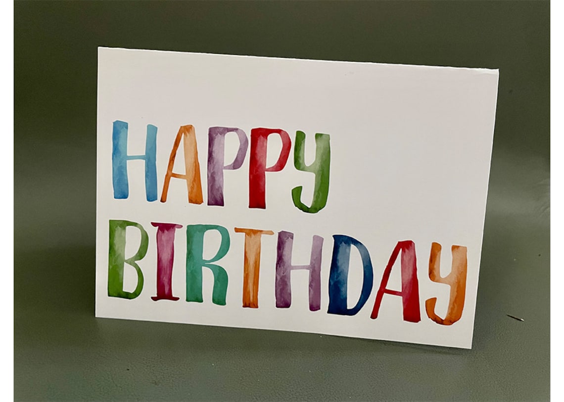 Rainbow Birthday Card, Printable Birthday Card, Colorful Birthday Card ...