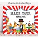 Editable Circus Party Sign, Printable, Carnival Animals Decor, Circus ...