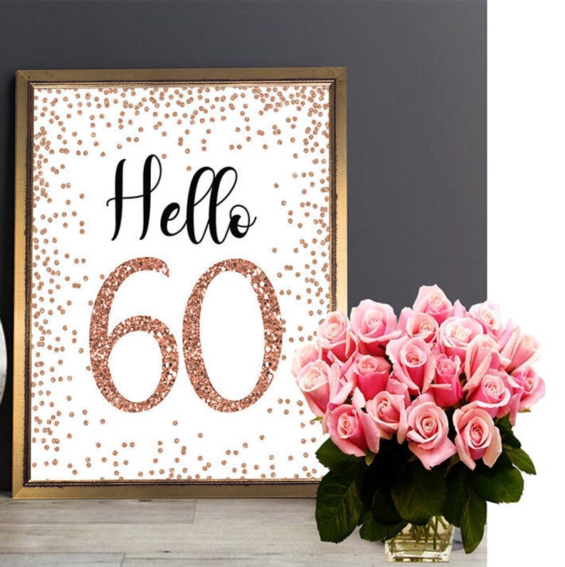 Rose Gold 60th Birthday Decoration 60th Birthday Signs | Etsy