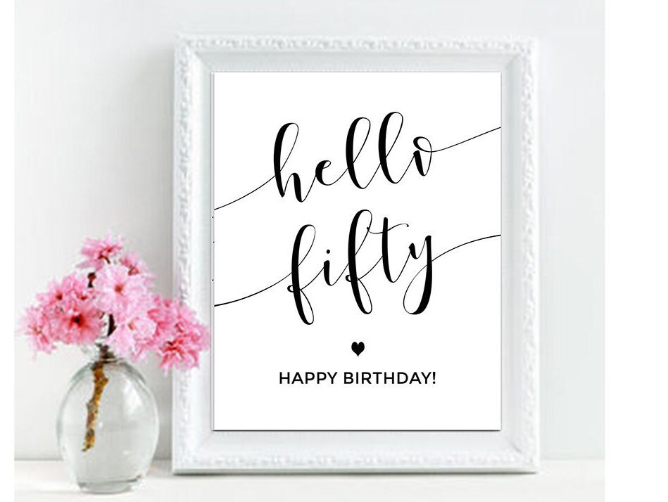Hello 50 Hello Fifty 50th Birthday Cheers to 50 Years | Etsy