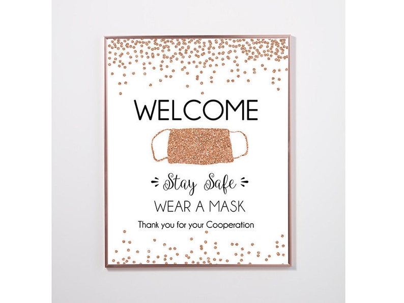 Wear a Mask Welcome Sign Printable Baby Shower Mask Sign - Etsy