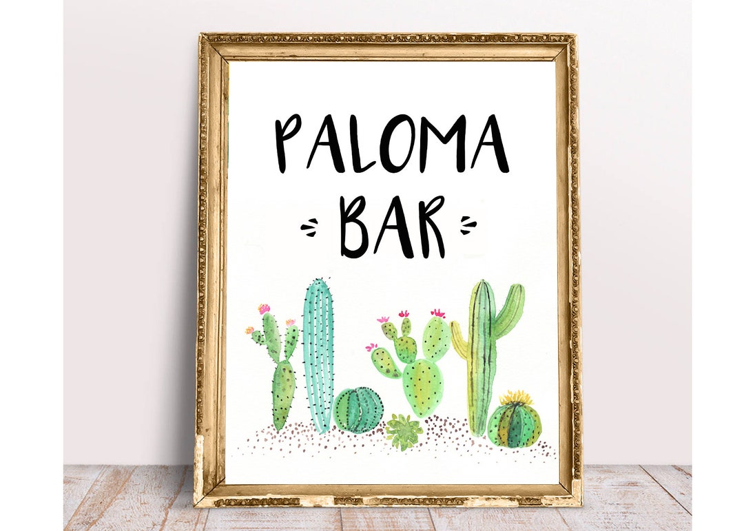 Paloma Bar Sign Fiesta Decor. Paloma Bar Sign Printable Fiesta - Etsy