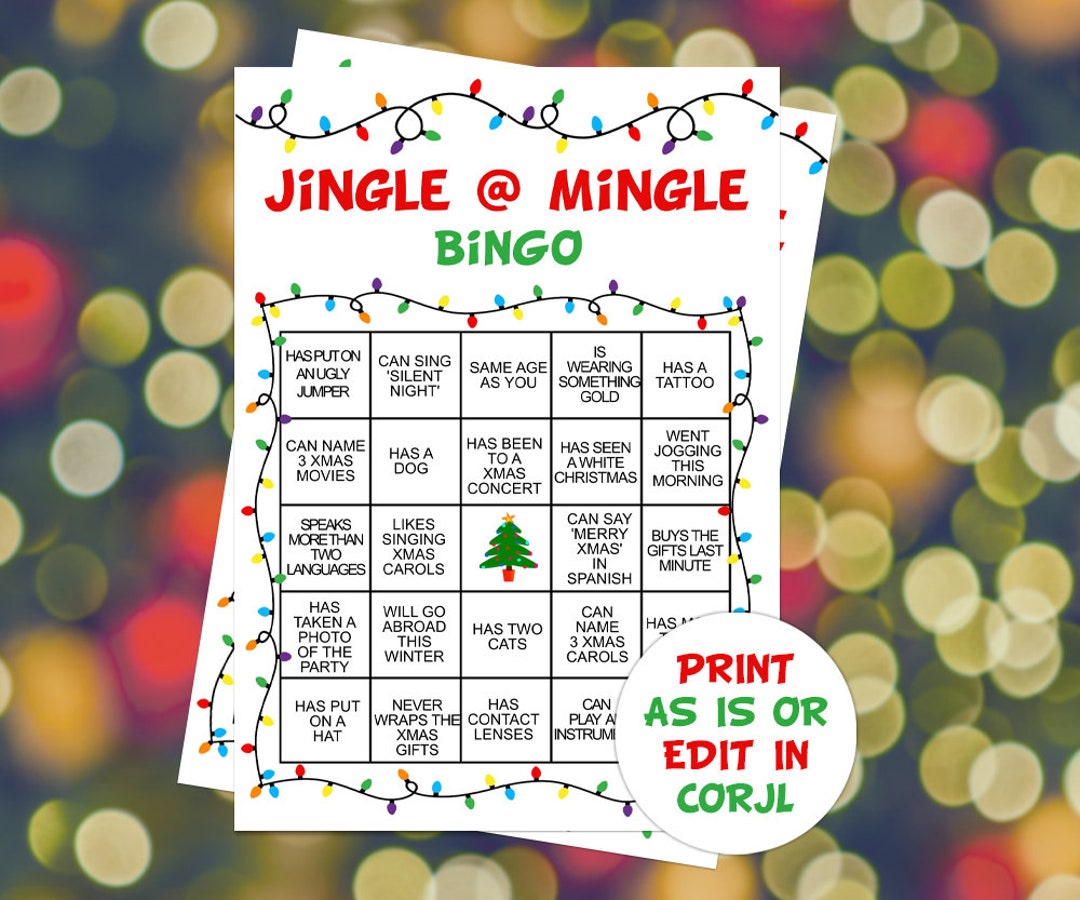 Editable Find the Guest Bingo Game, Christmas Party Icebreaker Template ...