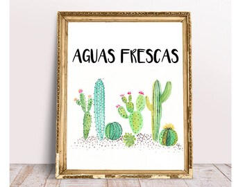 Mexican Aguas Frescas Sign - Etsy