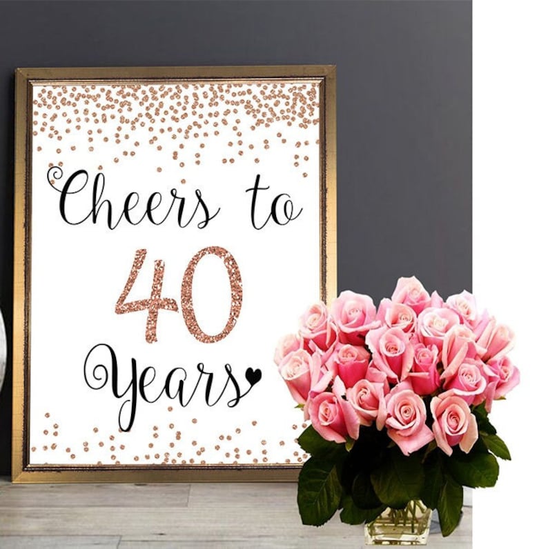 40th Birthday Signs Bundle Cheers to 40 Years Hello 40 - Etsy