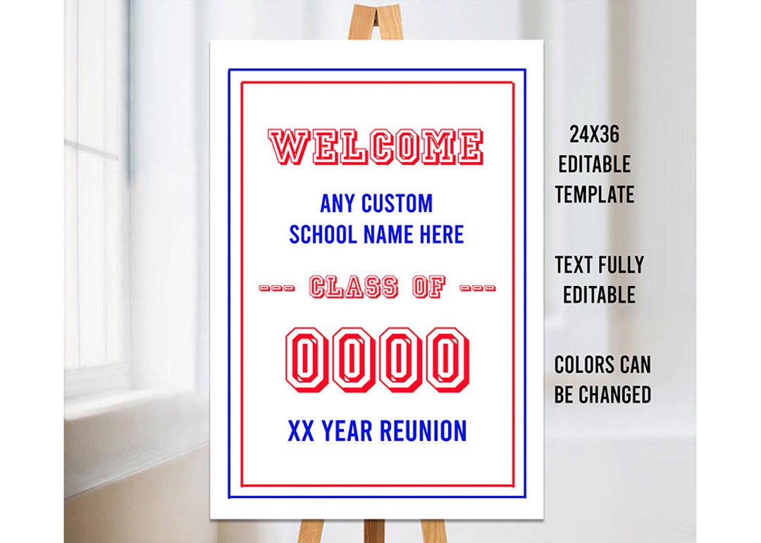 Editable Class Reunion Sign, 24x36, Printable, Class Reunion Poster ...