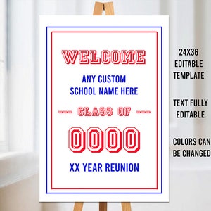 Editable Class Reunion Sign, 24x36, Printable, Class Reunion Poster ...