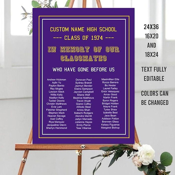 In Memoriam Sign - Etsy
