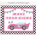 Pink Race Car Party Printable Decorations & Invitation Template Bundle ...