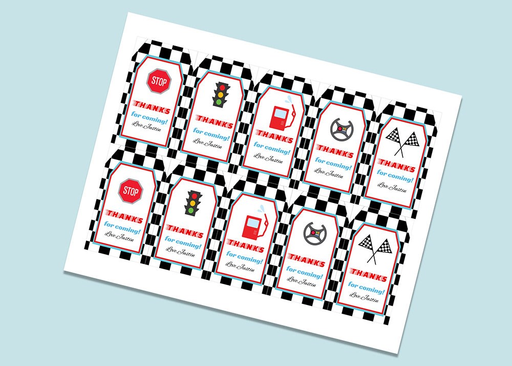 Race Car Party Printable Decorations & Invitation Template Bundle, Two ...