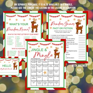 Reindeer Games Trivia Game, Printable, Fact or Fiction, Christmas True ...
