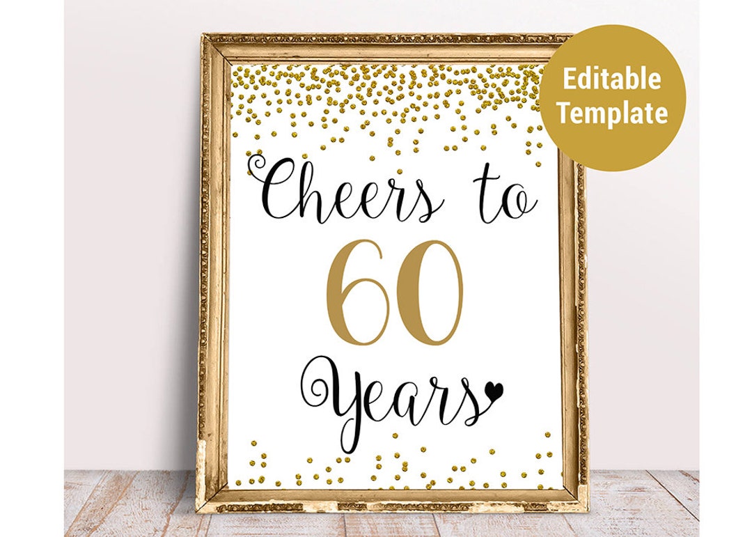 Editable Gold Party Sign, Gold Birthday Party Decor, Gold Party Sign ...