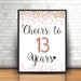13th Birthday Signs Bundle Cheers to 13 Years Hello 13 - Etsy