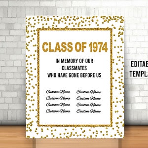 50th Class Reunion Program Template - Etsy