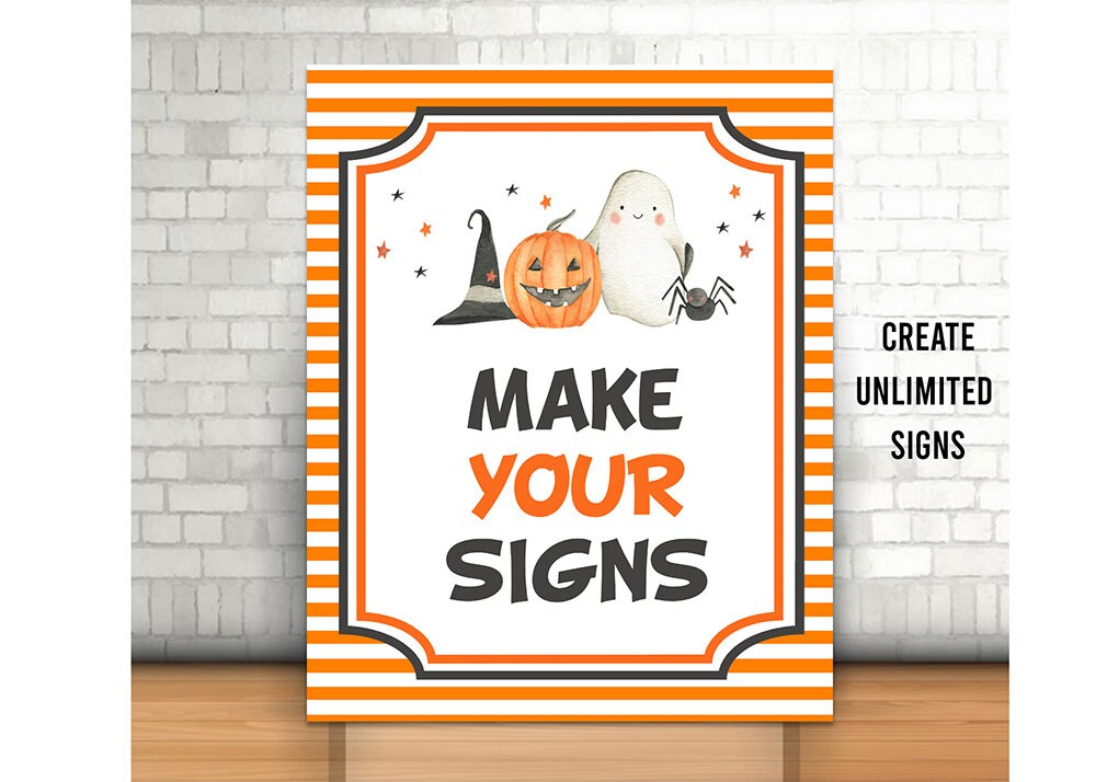 Editable Halloween Baby Shower Sign Printable Halloween Baby - Etsy