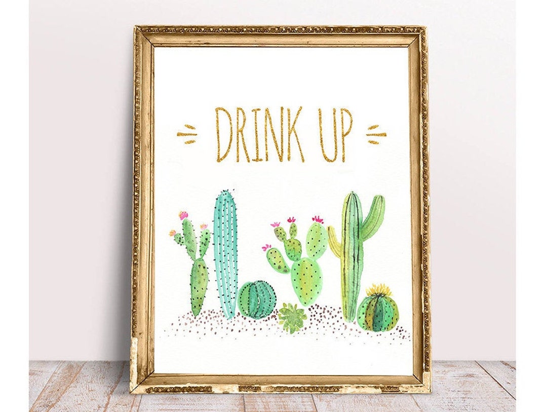 Printable Fiesta Bar Sign, Gold Mexican Bar Sign, Bar Signage, Fiesta ...