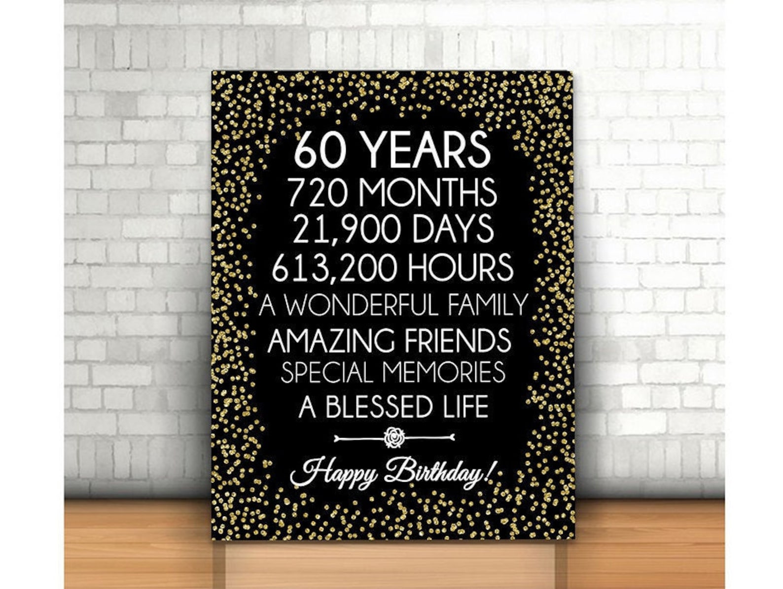 60th Birthday Sign 8x10 16x20 24x36 60th Party Decoration | Etsy