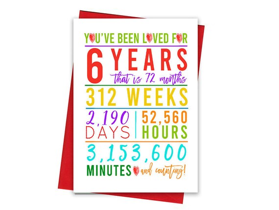 6th Birthday Card Printable Birthday Card 6th Birthday | Etsy