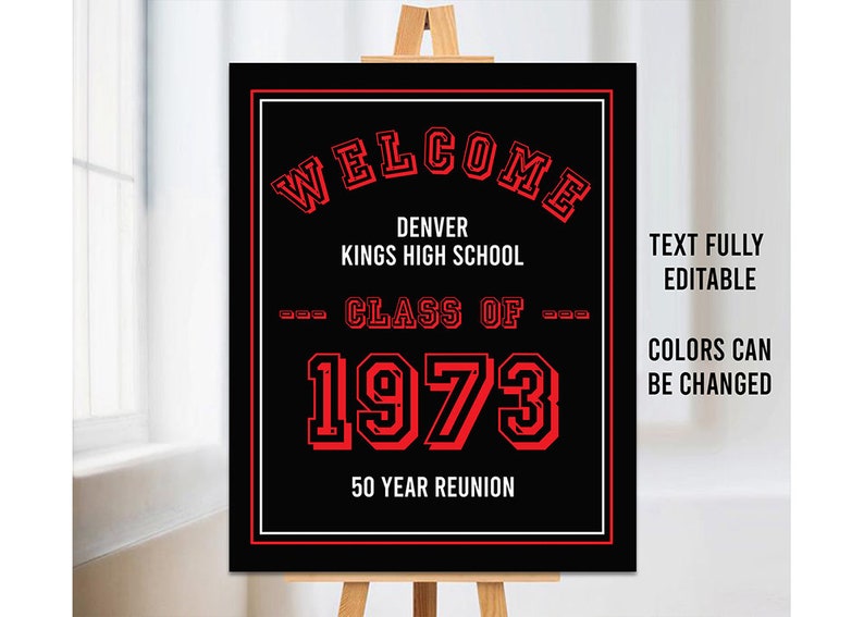 Editable Class Reunion Sign, Printable, Class Reunion Poster, Any Year ...