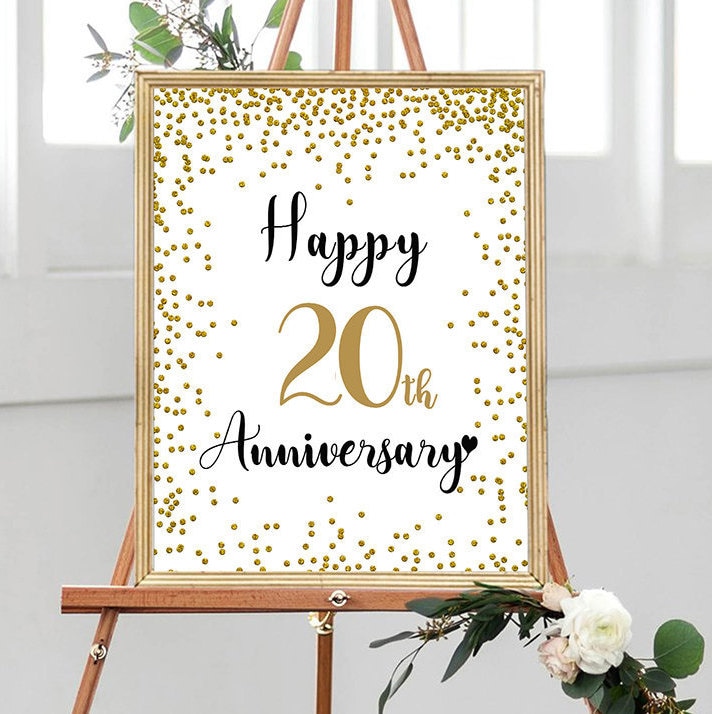 Happy 20th Anniversary, Cheers to 20 Years, 20th Wedding Anniversary ...