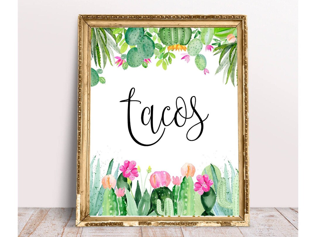 Tacos Sign, Taco Bar Sign, Fiesta Bridal Shower, Fiesta Baby Shower ...