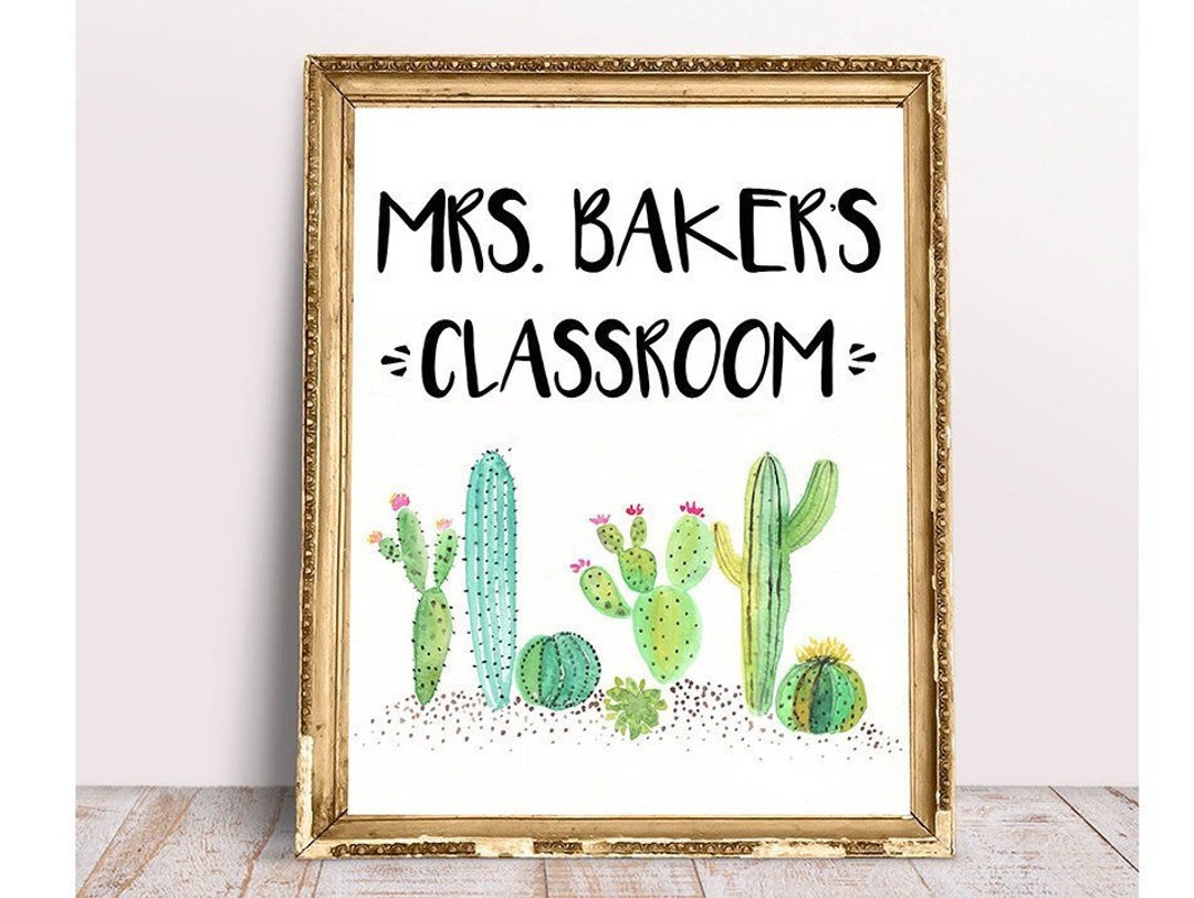 Teacher Gift Cactus Classroom Printable Sign Christmas Gift Teacher ...