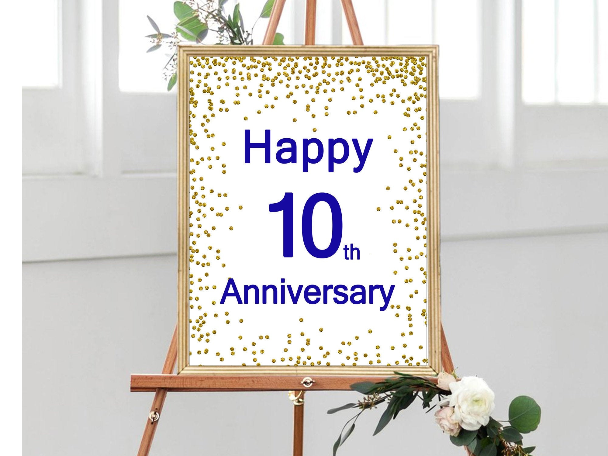 Happy 10th Anniversary Cheers to 10 Years 10th Wedding | Etsy