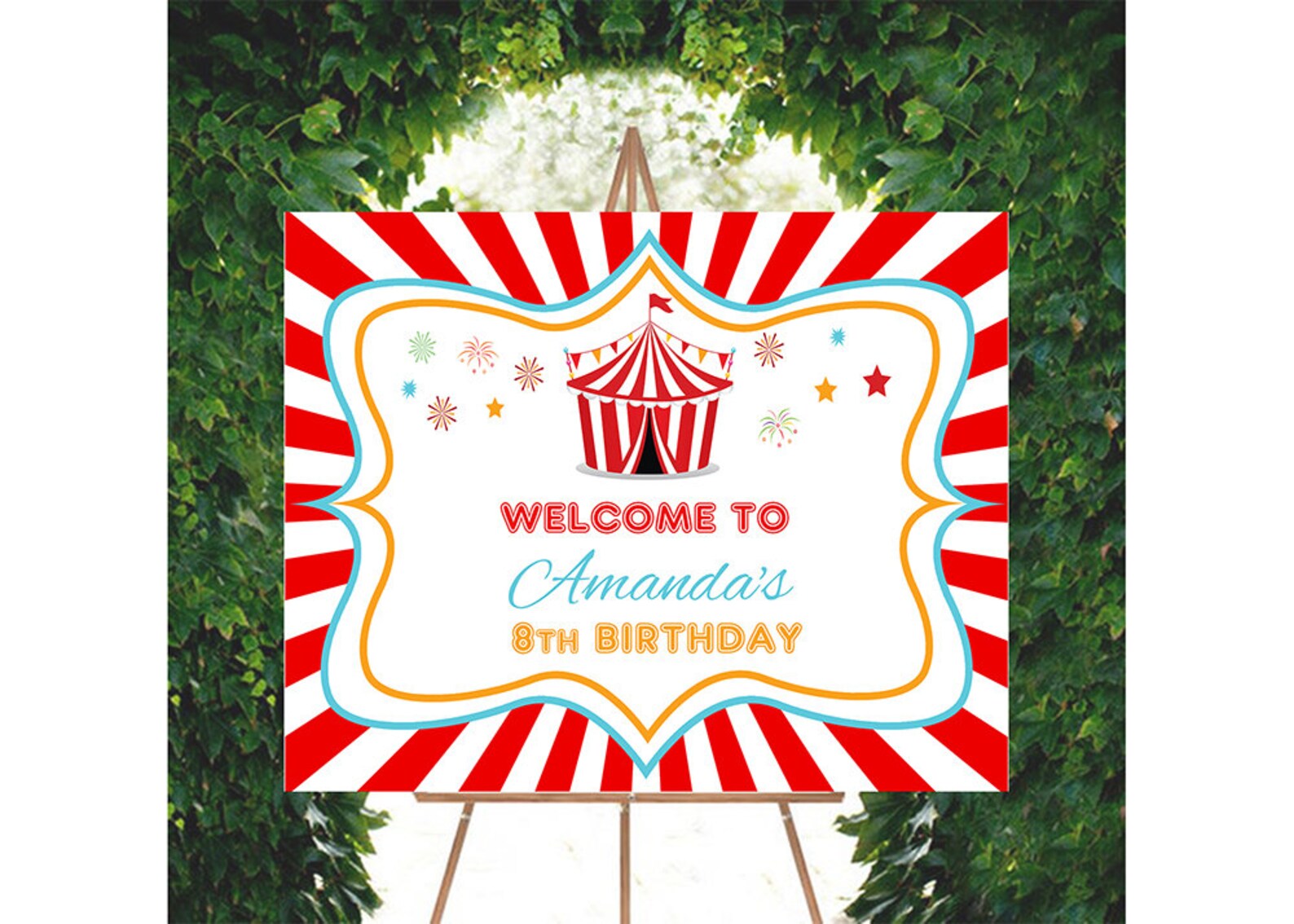Editable Carnival Party Welcome Sign, Printable Circus Welcome Sign ...
