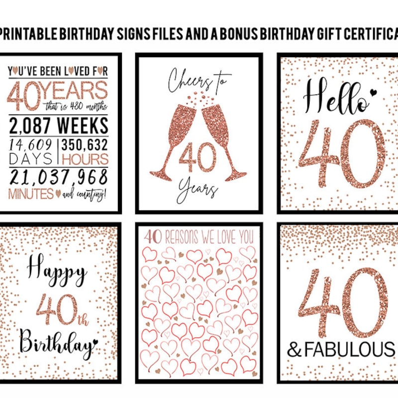 40th Birthday Decorations - Etsy