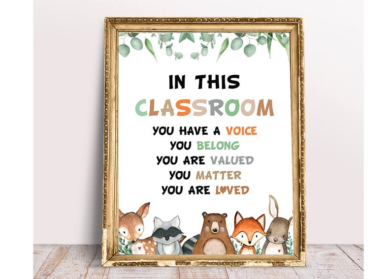 Woodland in This Classroom Sign You Matter Sign All Are - Etsy