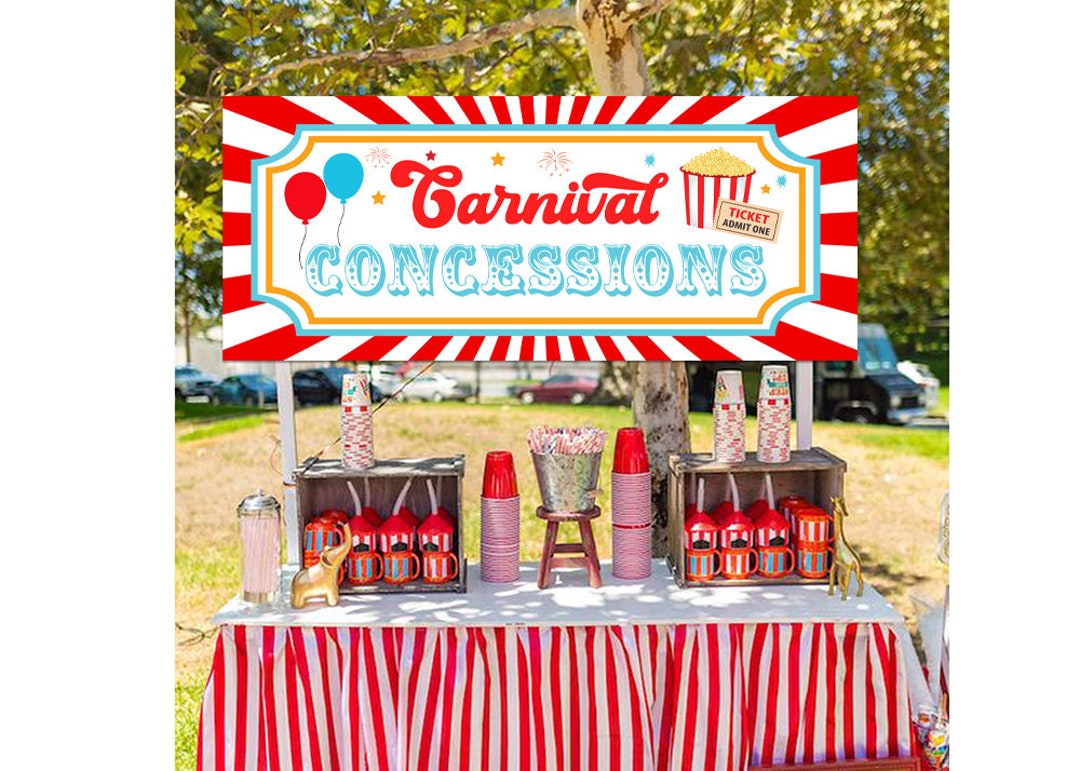 Carnival Concession Stand Sign, Printable, Circus Birthday Concessions ...